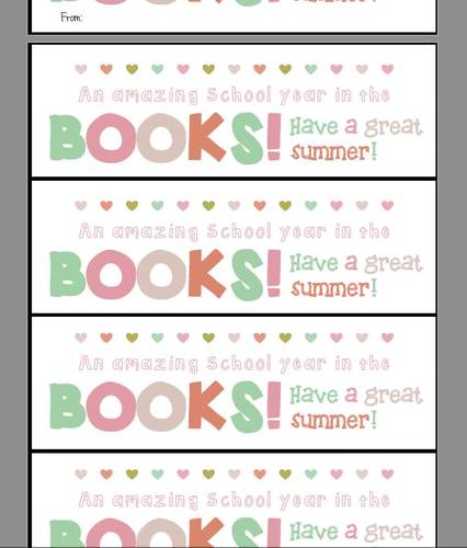 Cute Book/Notebook End of Year Gift Tag (bookmark)-An amazing year in ...