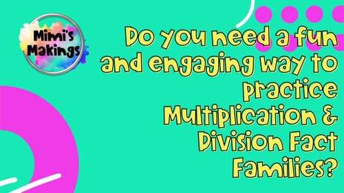 Fact Families - Multiplication & Division Related Facts Pixel Art Activity