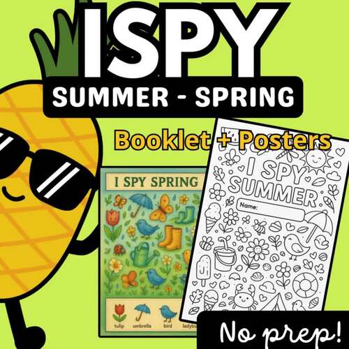 I Spy Spring Printable | I Spy Summer Coloring & Counting Booklet | End ...