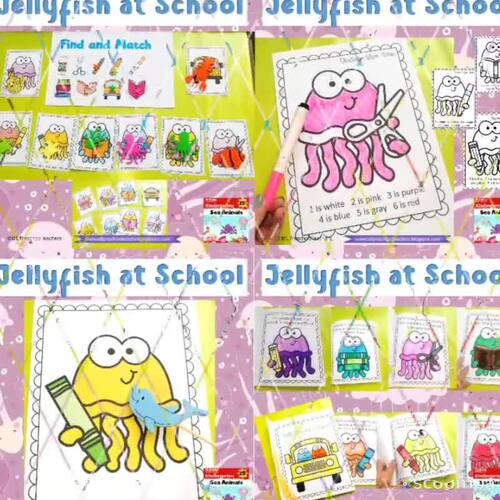 Jellyfish at School – Printable Book, Flashcards, Pocket-Chart Cards ...