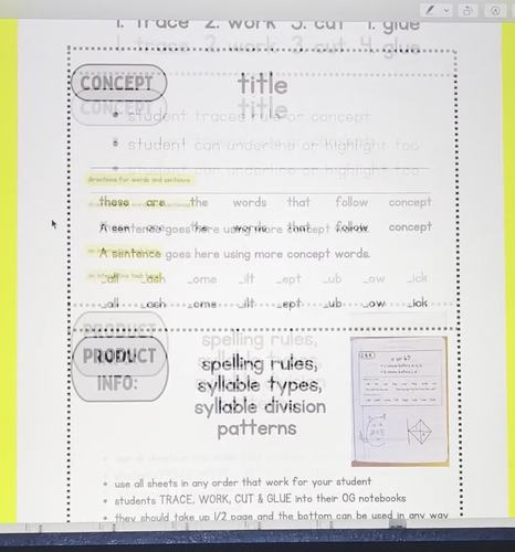TRACE, WORK, CUT, GLUE! Orton Gillingham Notebook Sheets for Students