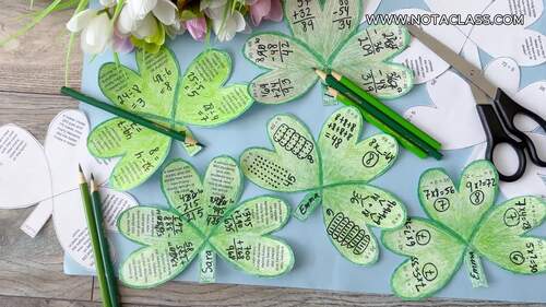 3rd Grade Shamrock Math Craft Bundle | St Patrick's Day Clover Bulletin ...