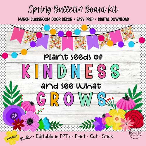 Spring Kindness Bulletin Board Kit: Plant Seeds Door Decor | SEL