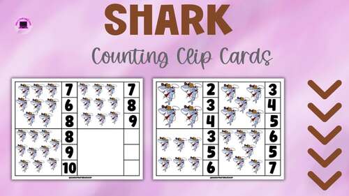 Shark Clip Cards Counting Activity by GinasPrintableShop | TPT