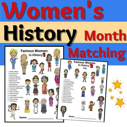 Womens History Month Women's Matching Activity No Prep by IncredibleDesigns