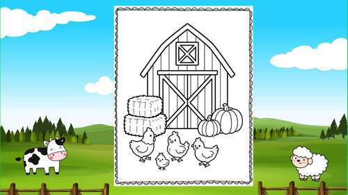Happy Animals & Barnyard Friends Coloring Pages for Pre-K to Grade 1