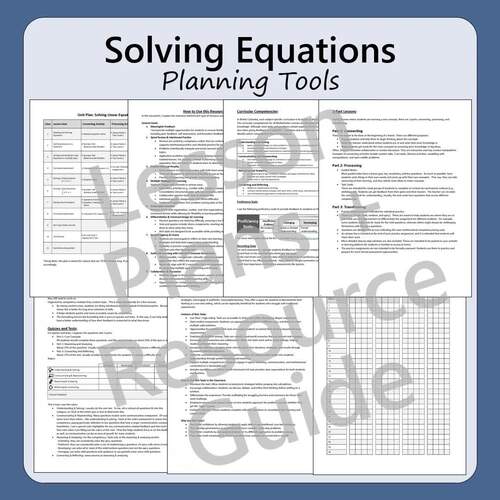 Solving Linear Equations with Whole Solutions Unit Bundle | No Prep ...