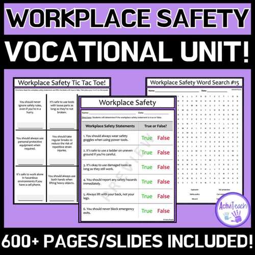 Workplace Safety Scenarios Life Skills Unit Safety in the Workplace ...