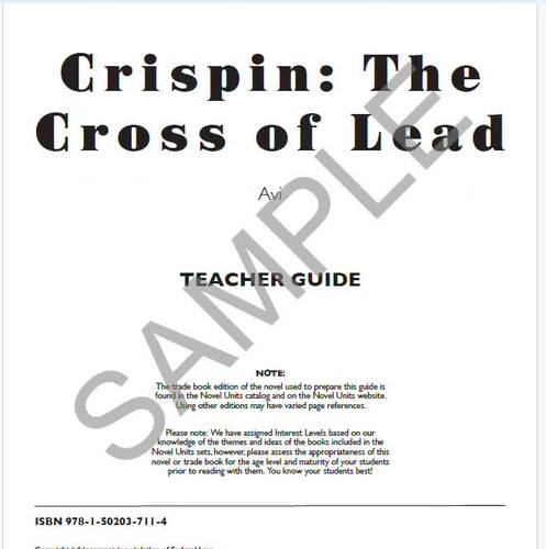 Crispin: The Cross of Lead Novel Units® Teacher Guide Novel Study