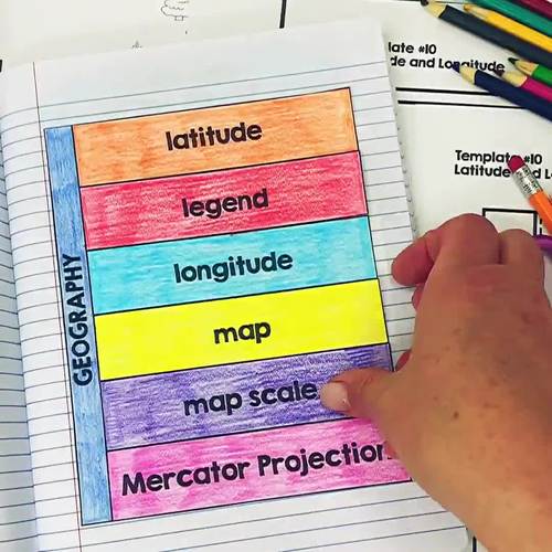 Geography and Map Skills Interactive Notebook | Print and Digital