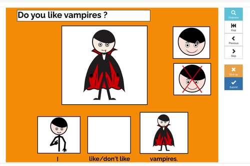 Halloween Commenting-AAC-Core Vocabulary Words- "I LIKE" "I DON'T LIKE"