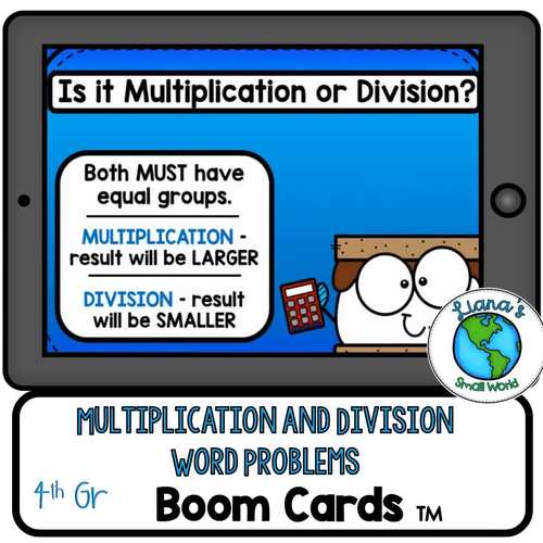 Multiplication and Division Word Problems Boom Cards Digital Task Cards