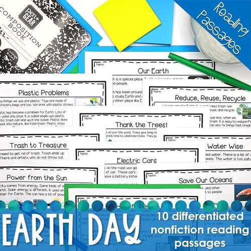 Earth Day Reading Comprehension Passages by ELA with Mrs Martin | TPT