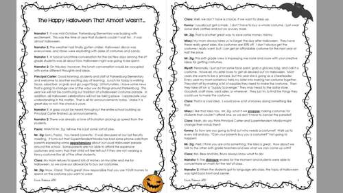 Halloween Reader's Theater & Reading Literature Toolkit for Grades 4-8