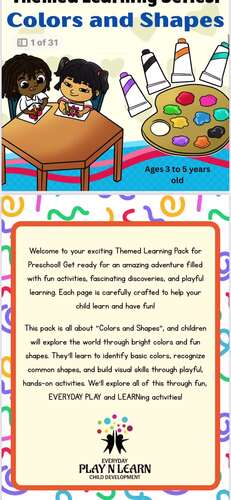 Themed Learning Series: Colors and Shapes | Kindergarten | TPT