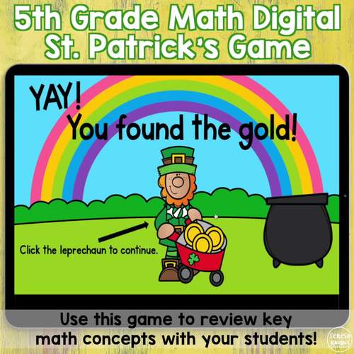 5th Grade St. Patrick's Day Digital Math Game Multiplying & Dividing ...