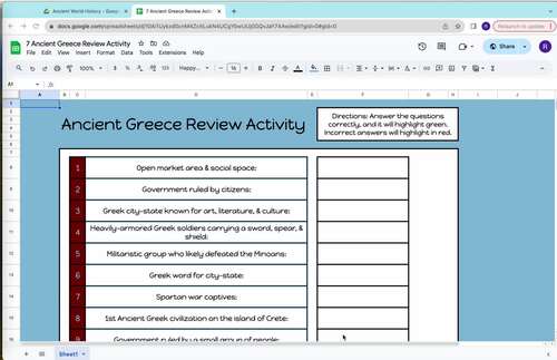 Greek City States Athens Sparta Interactive Google Sheets Digital Game ...
