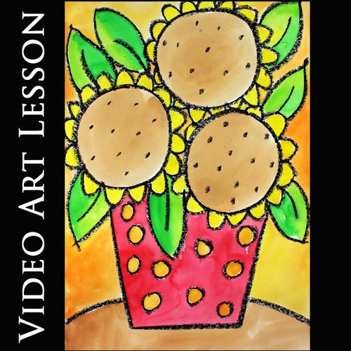 BIG SUNFLOWERS Art Project | Easy FALL & AUTUMN Drawing & Painting Activity