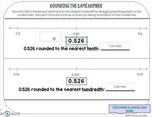 Digital 5th Grade Rounding Decimals for Google Slides by We Love To Learn
