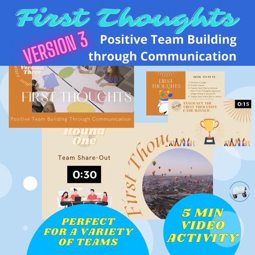 #3 - Team Building 'First Thoughts' Interactive Icebreaker for Students ...