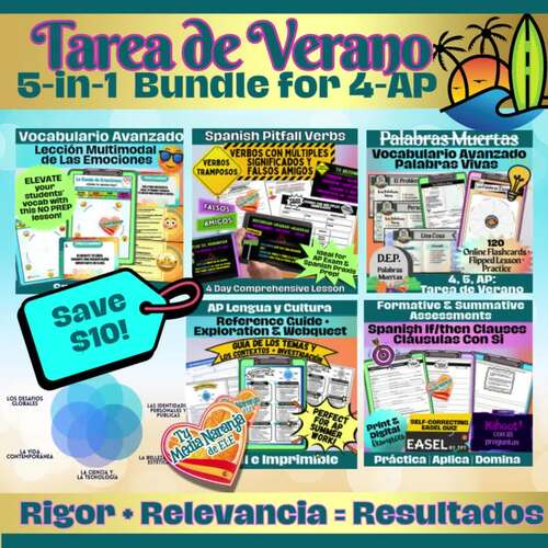 AP Spanish Summer Work Bundle | Tarea de Verano | Back to School Unit