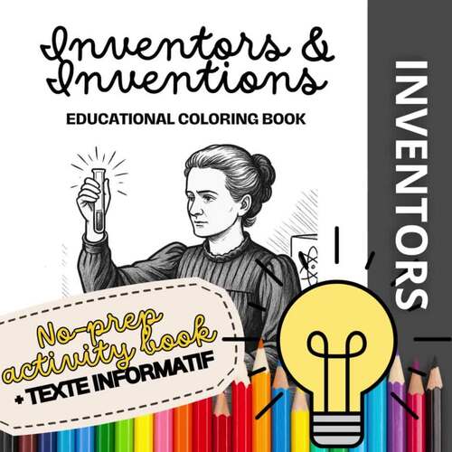 Famous Inventors – Educational Coloring Book | Visual Learning, grade 1-4
