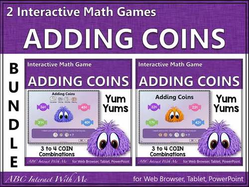 Interactive Money Game Adding Coins 3 and 4 Coin Combinations {Yum Yums}