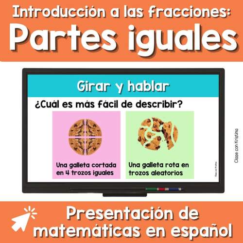 Partes iguales y desiguales fracciones en español Equal Unequal Parts ...