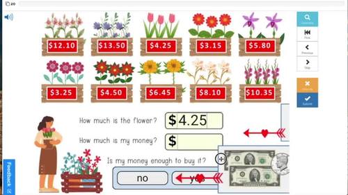 Is the money enough Flower Budgeting up to 20 dollars with cents Boom Cards