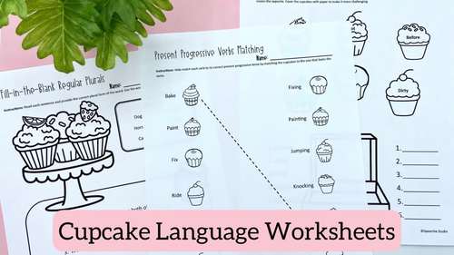 Cupcake Themed Language Worksheets and Activities for Speech Therapy No ...