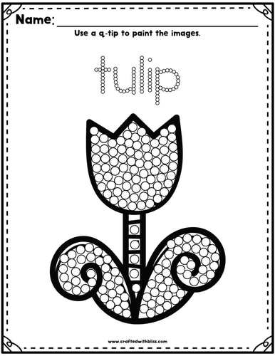 Q-Tip Painting - Spring Season Fine Motor Activity | Spring Craft