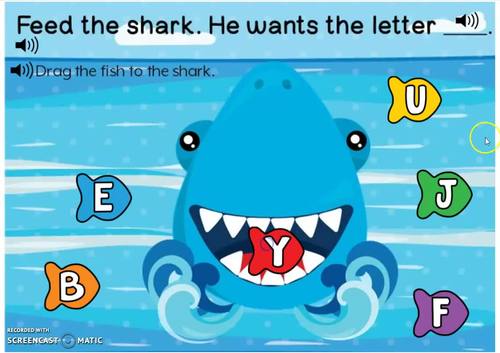 Boom Cards™ Feed the Shark Uppercase Letters by Leigh's Library