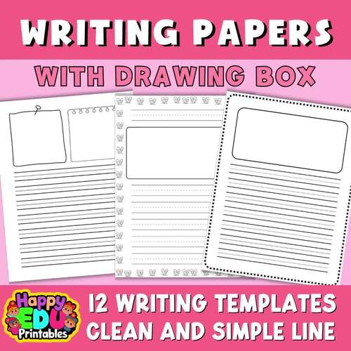 Primary Writing Papers with Drawing Box | 12 Printable PDF Pages
