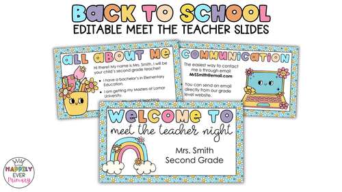 Retro Preppy Back to School | Meet the Teacher Editable PowerPoint