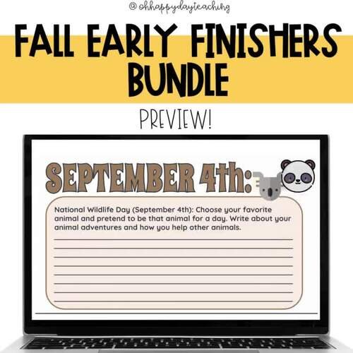 Fall Early Finishers | Literacy Early Finishers | Literacy Activities