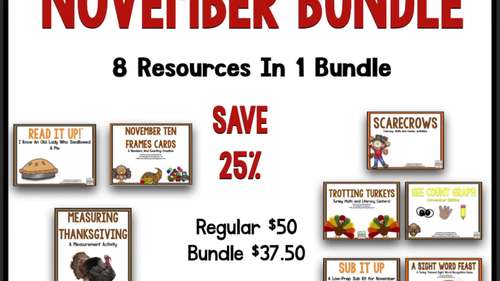 November Bundle by Kindergarten Smorgasboard | TPT