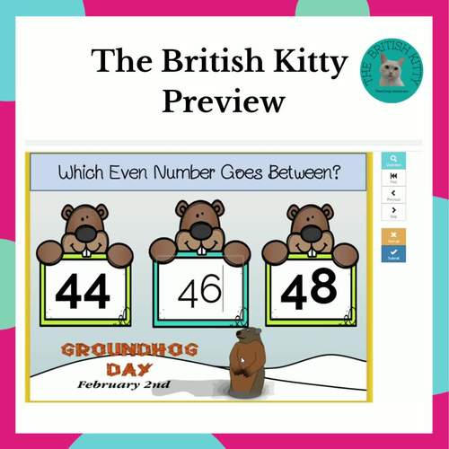 Groundhog Day: Which Even Number Goes Between? Math Boom Cards™ | TPT