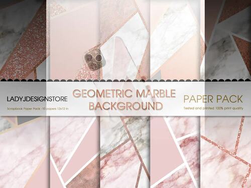Rose Gold Geometric Marble by ladyjdesignstore | TPT