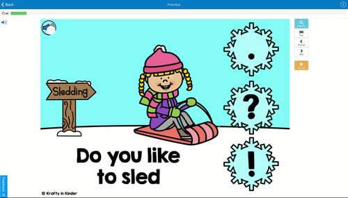 Ending Punctuation Winter Boom Cards for First Grade by Krafty in Kinder