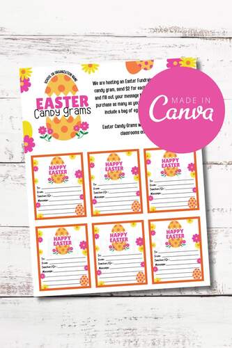 Editable Easter Candy Gram Fundraiser Flyer | Printable Spring Easter ...
