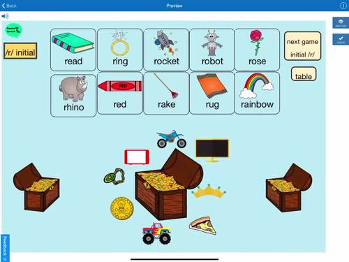 Steal the Treasure Articulation with Pictures Boom Cards by PomKat Speech