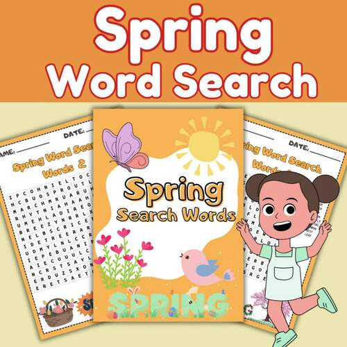 Spring Word Search Puzzles worksheets - April activities by Little ...