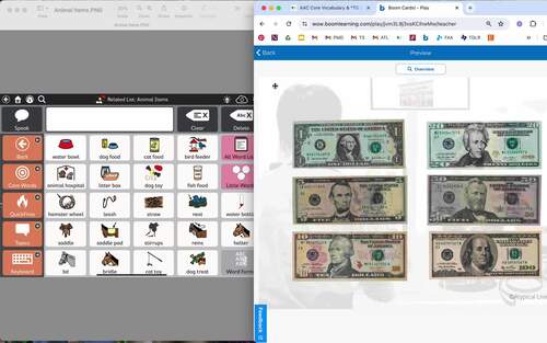 AAC Core Vocabulary & *TD Snap Training Companion: MONEY & SHOPPING