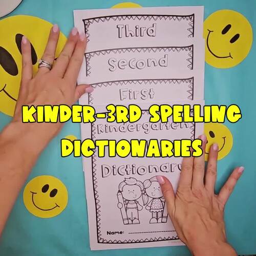 Spelling Dictionary Bundle - Primary Grades - Kinder - 1st - 2nd - 3rd ...