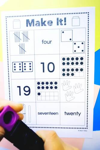 Number Sense Numbers to 20 Game - Representing Number in Different Forms