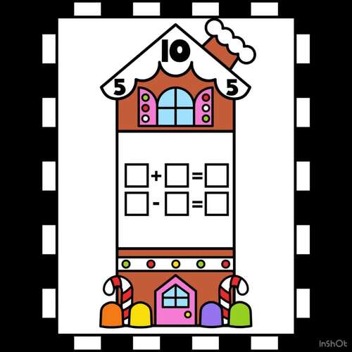 Gingerbread Houses Fact Families Math Mats | Addition & Subtraction ...