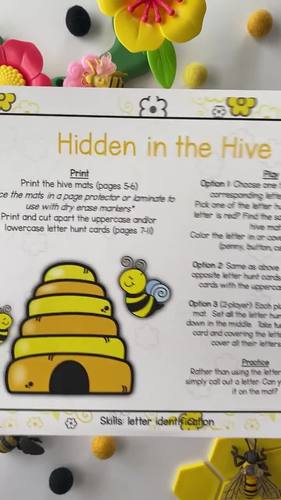 Happy Hives and Busy Bees: Preschool Literacy and Math Print & Play