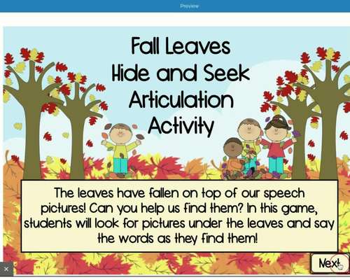 Fall Leaves Boom Cards™ Articulation Matching Memory Game for Speech ...