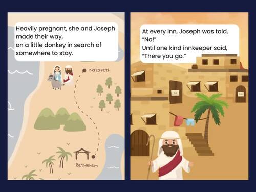The Christmas Story A Nativity Story Powerpoint for K- 2nd Grade ...