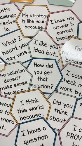 Math Talk Sentence Starter Posters for Bulletin Board and Classroom Decor